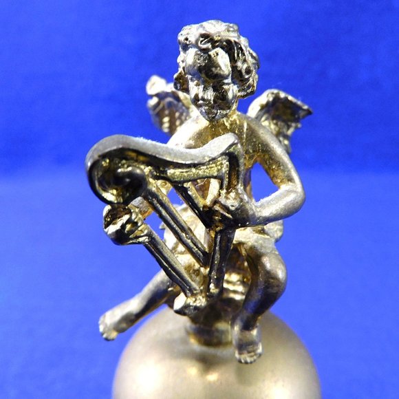 Accents | Vintage Angel Playing Harp Brass Bell 425 | Poshmark